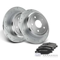 China Rear Drilled Rotors & Ceramic Brake Pads for Jeep Wrangler JK 07-18 for sale