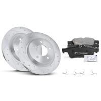 China Rear Drilled Rotors & Ceramic Brake Pads for Mazda 3 2005-2013 for sale