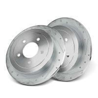 China Rear Drilled & Slotted Disc Brake Rotors for Ford F-150 2000-2004 Lincoln for sale