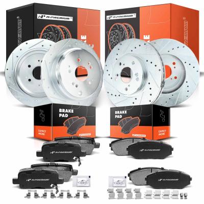 China Front & Rear Drilled Rotors & Ceramic Brake Pads for Honda Odyssey 2002-2004 for sale