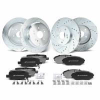 China Front & Rear Drilled Rotors & Ceramic Brake Pads for Honda Odyssey 2002-2004 for sale