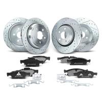 China Front & Rear Drilled Rotors & Ceramic Brake Pads for Jeep Grand Cherokee Dodge for sale