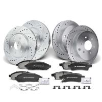 China Front & Rear Drilled Rotors & Ceramic Brake Pads for Nissan Frontier Suzuki for sale