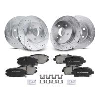 China Front & Rear Drilled Rotors & Ceramic Brake Pads for Buick Regal Chevy Malibu for sale