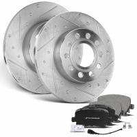 China Rear Drilled Rotors & Ceramic Brake Pads for Audi A3 Volkswagen Golf Jetta for sale