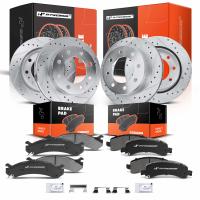 China 12x Front & Rear Drilled Rotors & Ceramic Pads for Chevy Express GMC Savana for sale