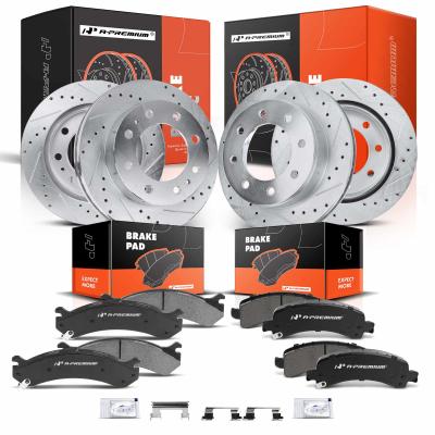 China 12x Front & Rear Drilled Rotors & Ceramic Pads for Chevy Express GMC Savana for sale
