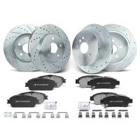 China Front & Rear Drilled Rotors & Ceramic Brake Pads for Toyota Sienna 04-10 for sale