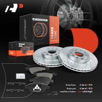 China Front Drilled Rotors & Ceramic Brake Pads for VW Jetta 05-18 Beetle Golf Audi A3 for sale