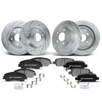 China Front & Rear Drilled Rotors & Ceramic Brake Pads for Nissan Rogue 2014-2017 2.5L for sale