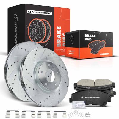 China Front Drilled Rotors & Ceramic Brake Pads for Nissan Maxima 2009-2020 V6 3.5L for sale