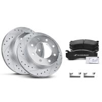 China Rear Drilled Rotors & Ceramic Brake Pads for Chevy Suburban 2500 GMC Sierra 2500 for sale