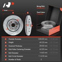 China Front & Rear Drilled Rotors & Ceramic Brake Pads for Toyota Sienna Lexus RX350 for sale