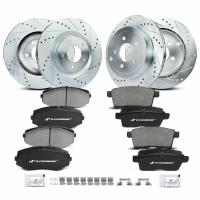 China Front & Rear Drilled Rotors & Ceramic Brake Pads for Ford Edge Lincoln MKX 07-10 for sale