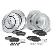 China Front & Rear Drilled Rotors & Ceramic Brake Pads for Chrysler Town & Country for sale
