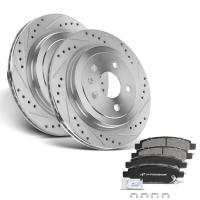 China Rear Drilled Rotors & Ceramic Brake Pads for Cadillac CTS Chevrolet Camaro for sale