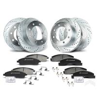 China Front & Rear Drilled Rotors & Ceramic Brake Pads for Ford F-250 F-350 Super Duty for sale