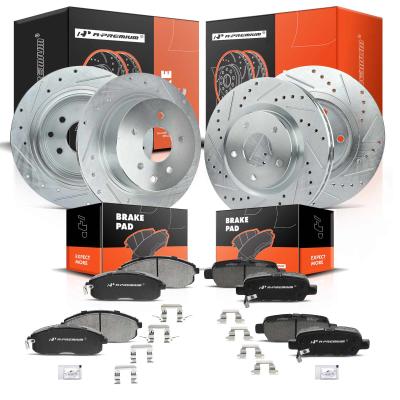 China Front & Rear Drilled Rotors & Ceramic Brake Pads for Nissan Sentra 07-12 L4 2.5L for sale