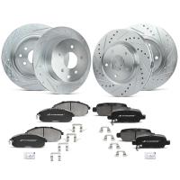 China Front & Rear Drilled Rotors & Ceramic Brake Pads for Nissan Sentra 07-12 L4 2.5L for sale