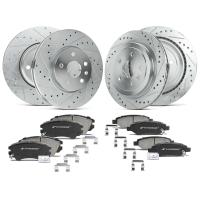 China Front & Rear Drilled Rotors & Ceramic Brake Pads for Chevrolet Camaro 10-15 for sale
