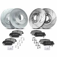 China Front & Rear Drilled Rotors & Ceramic Brake Pads for Hyundai Sonata Kia Optima for sale