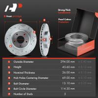 China Front & Rear Drilled Rotors & Ceramic Brake Pads for Dodge Caliber Jeep Chrysler for sale