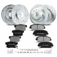 China Front & Rear Drilled Rotors & Ceramic Brake Pads for Honda Element 2003-2011 for sale