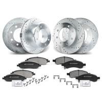 China Front & Rear Drilled Rotors & Ceramic Brake Pads for Ford F-250 F-350 Super Duty for sale