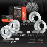 China Front & Rear Drilled Rotors & Ceramic Brake Pads for Ford F-250 F-350 Super Duty for sale