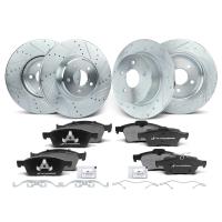 China Front & Rear Drilled Rotors & Ceramic Brake Pads for Ford Escape Transit Connect for sale