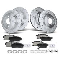 China Front & Rear Drilled Rotors & Ceramic Brake Pads for Honda Civic Acura Integra for sale