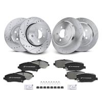 China Front & Rear Drilled Rotors & Ceramic Brake Pads for Jeep Liberty Dodge Nitro for sale