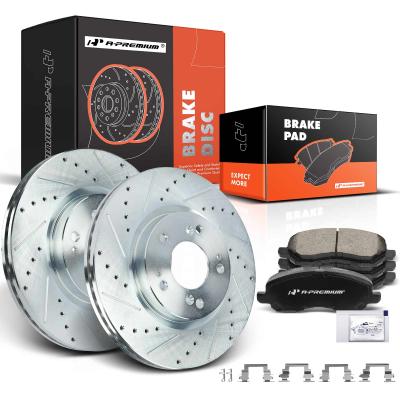 China Front Drilled Rotors & Ceramic Brake Pads for Dodge Caliber Chrysler Mitsubishi for sale