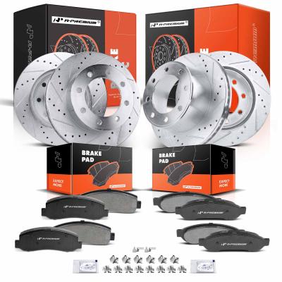 China Front & Rear Drilled Rotors & Ceramic Brake Pads for Ford F-250 Super Duty 08-12 for sale