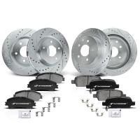 China Front & Rear Drilled Rotors & Ceramic Brake Pads for Nissan Rogue 2008-2013 for sale