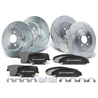 China Front & Rear Drilled Rotors & Ceramic Brake Pads for Chrysler Dodge Challenger for sale