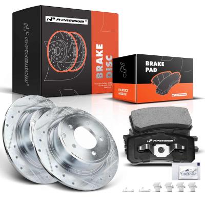 China Rear Drilled Rotors & Ceramic Brake Pads for Chrysler 200 Dodge Jeep Mitsubishi for sale