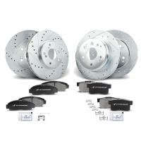 China Front & Rear Drilled Rotors & Ceramic Brake Pads for Acura TL 2004-2008 for sale