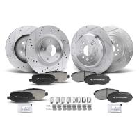 China Front & Rear Drilled Rotors & Ceramic Pads for Ford Edge with std. Duty Brakes for sale
