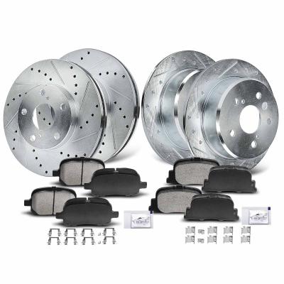 China Front & Rear Drilled Rotors & Ceramic Brake Pads for Lexus ES300 Toyota Camry for sale