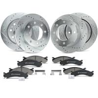 China Front & Rear Drilled Rotors & Ceramic Brake Pads for GMC Sierra 3500 Chevrolet for sale
