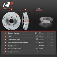 China Front & Rear Drilled Rotors & Ceramic Brake Pads for Lexus ES300 Toyota Camry for sale