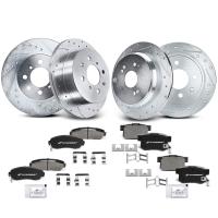 China Front & Rear Drilled Rotors & Ceramic Brake Pads for Acura RDX 2007-2012 for sale