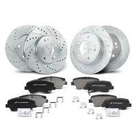 China Front & Rear Drilled Rotors & Ceramic Brake Pads for Hyundai Elantra Kia for sale