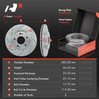 China Front & Rear Drilled Rotors & Ceramic Brake Pads for Hyundai Elantra Kia for sale