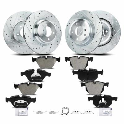 China Front & Rear Drilled Rotors & Ceramic Brake Pads for BMW 335i 07-13 335d 335is for sale
