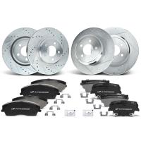 China Front & Rear Drilled Rotors & Ceramic Brake Pads for Chrysler 300 Dodge Charger for sale