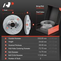 China Front & Rear Drilled Rotors & Ceramic Brake Pads for Chrysler 300 Dodge Charger for sale