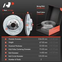 China Front & Rear Drilled Rotors & Ceramic Brake Pads for BMW 335i 07-13 335d 335is for sale