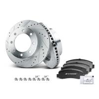 China Front Drilled Rotors & Ceramic Brake Pads for Ford F-250 F-350 Super Duty 4WD AWD for sale